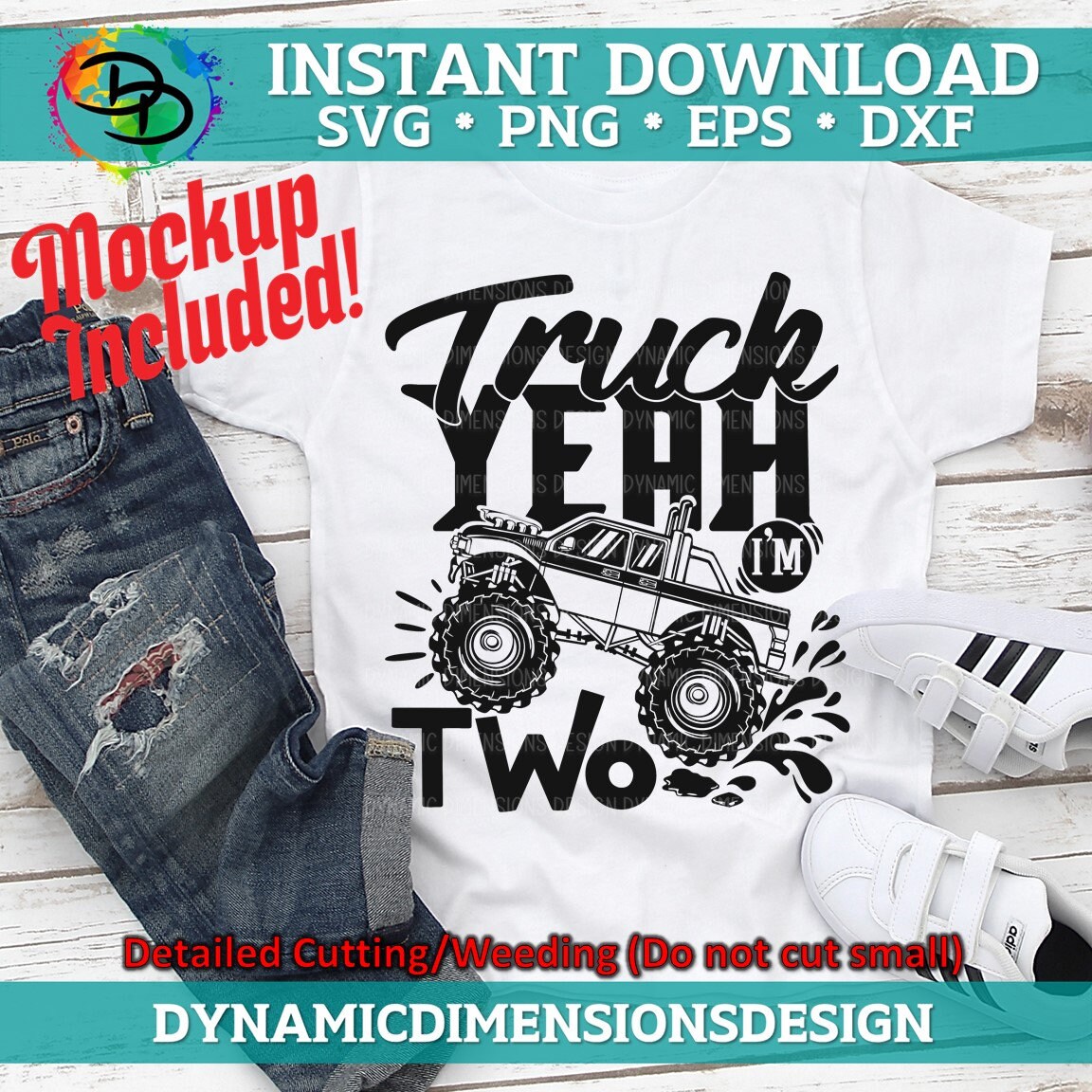 Truck Yeah Svg Birthday Boy Two Year Old Second Birthday - Etsy