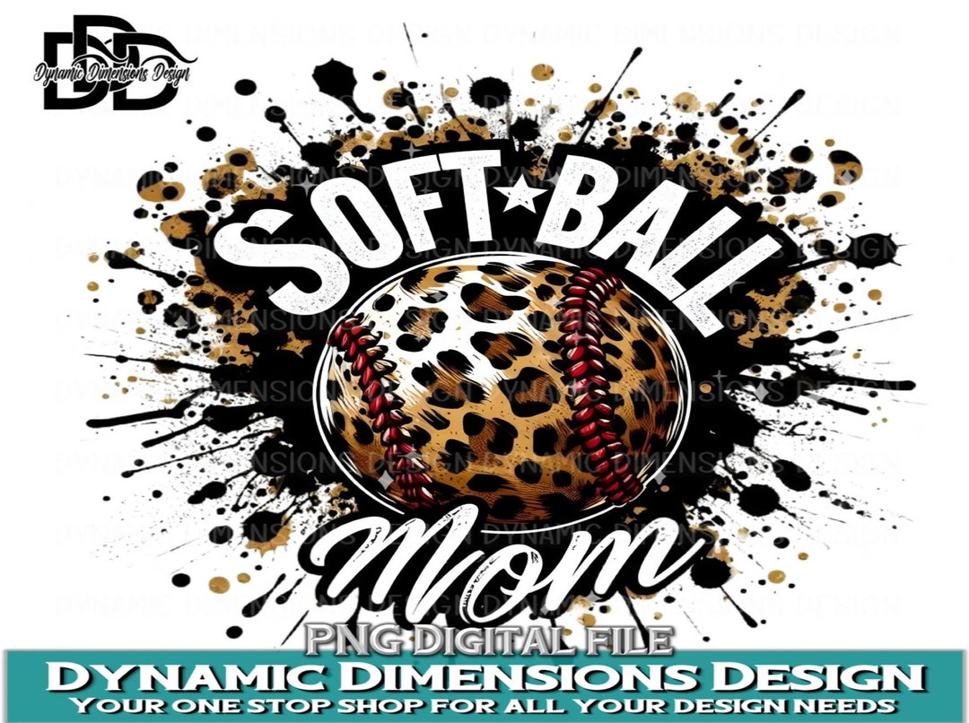 Softball Mom Leopard Png Leopard Softball Sublimation Design