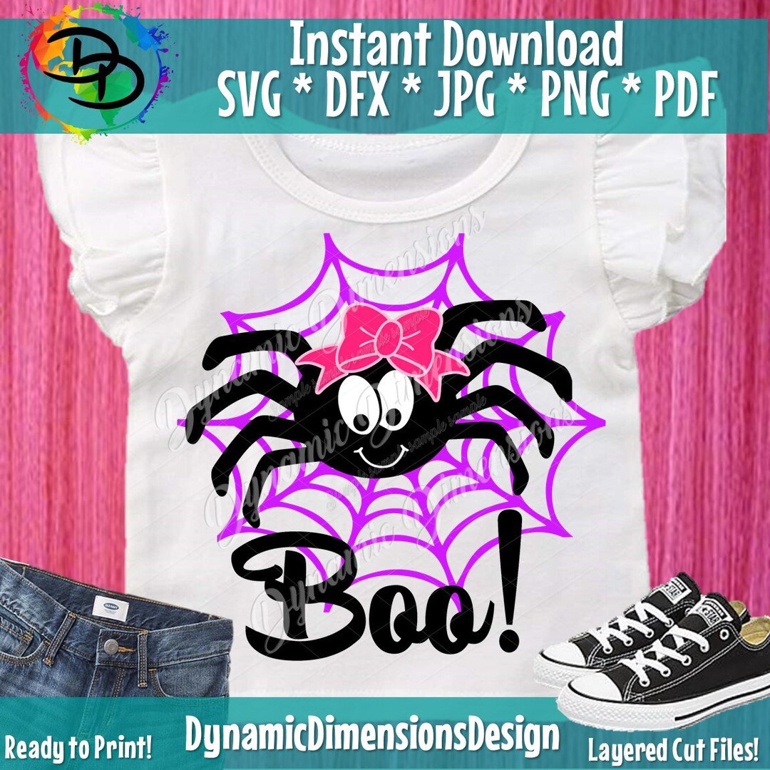 Spooky Spider Svg, Halloween Svg, Girl Spider With Bow Svg, Dxf, Png ...
