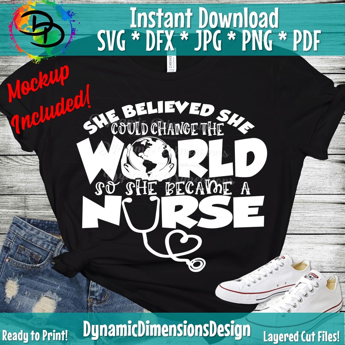 She believed she could change the world svg Nurse | Etsy