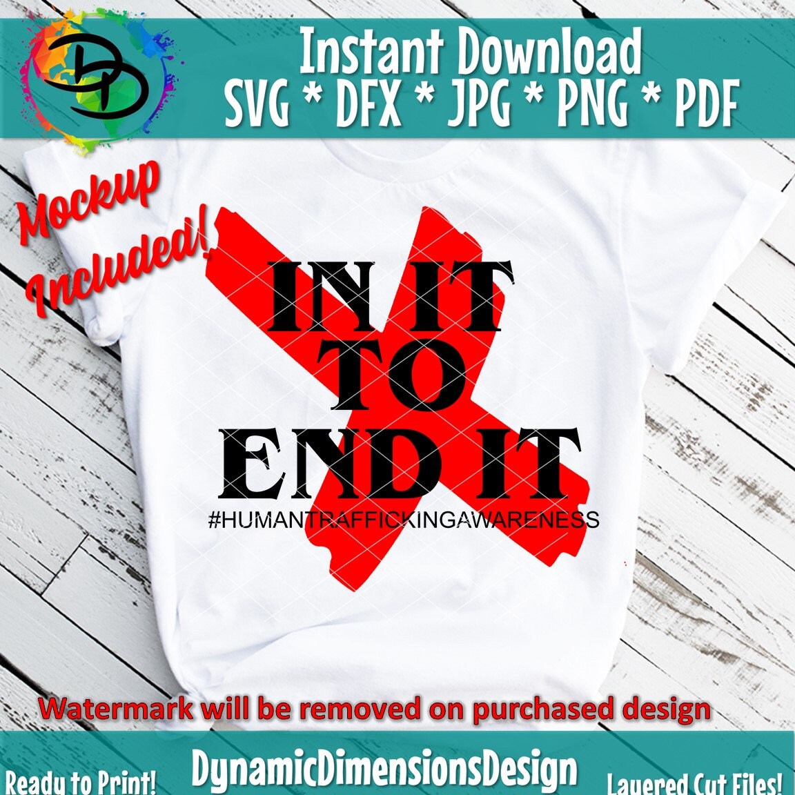 In It to End It Svg Human Trafficking Awareness Red X - Etsy