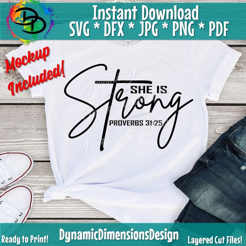 She Is Strong Svg Proverbs 31 25 Svg Christian Svg Dxf And Etsy France