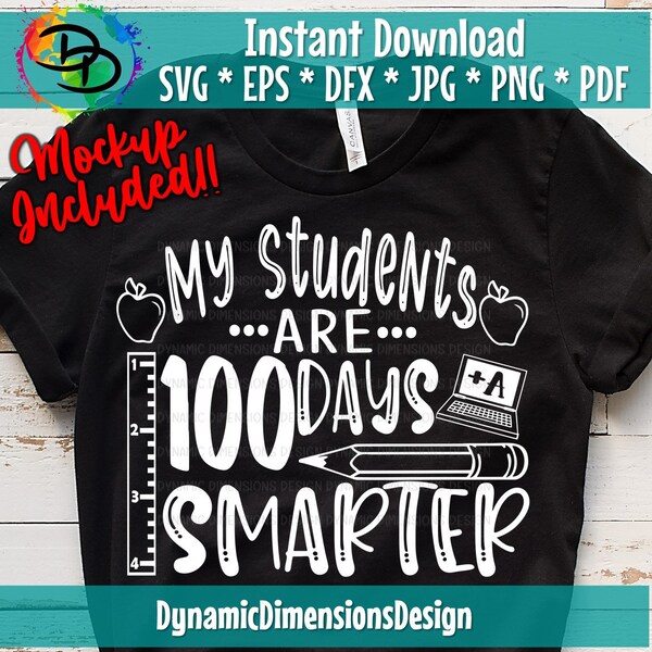 100 Days Smarter Svg - Etsy
