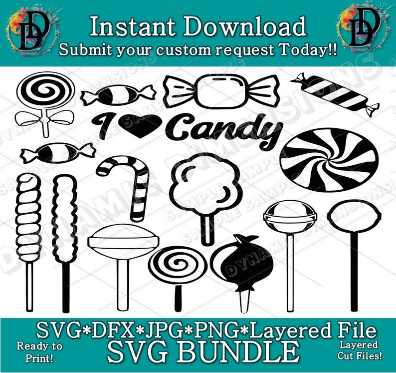 I Love Candy Svg Candy Svg Candy Clipart Sweets Svg Files - Etsy