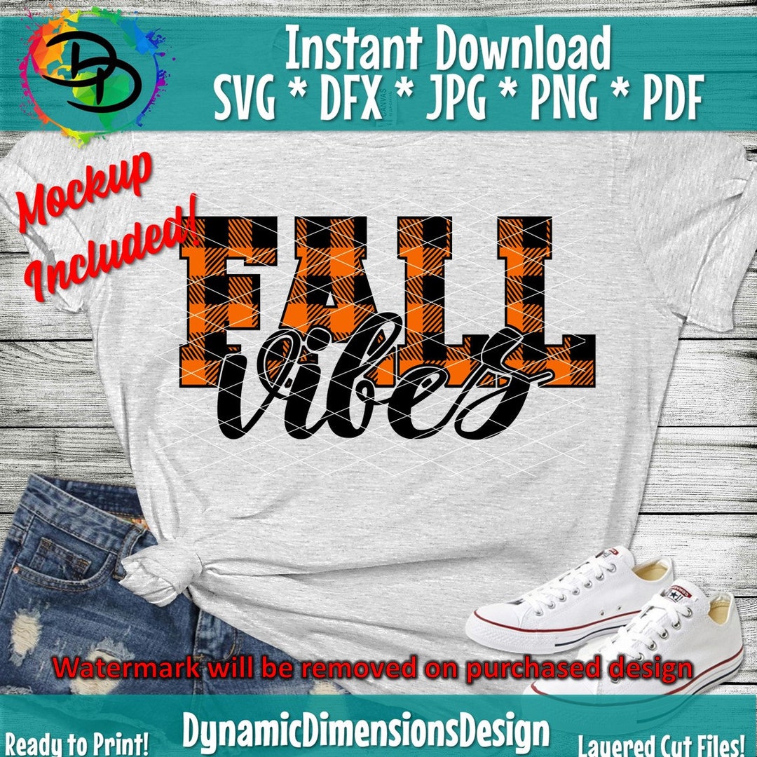Fall Vibes, Buffalo Plaid, Fall Svg, Fall Svg, Fall Svg Files, Fall ...