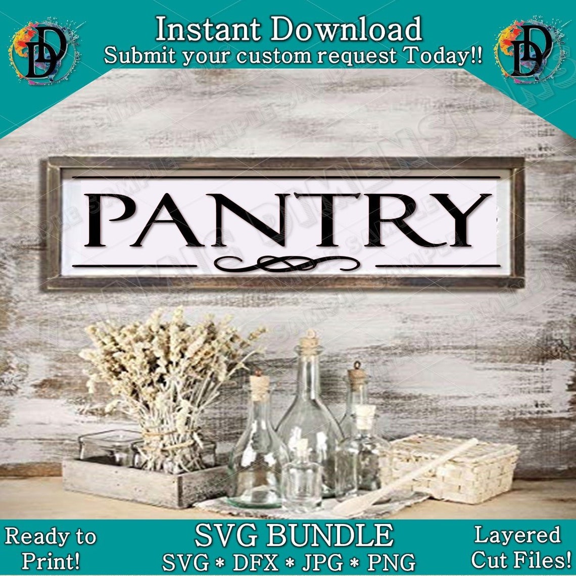 Pantry Sign SVG Sign Sticker Decal Wall Art Cut Files | Etsy