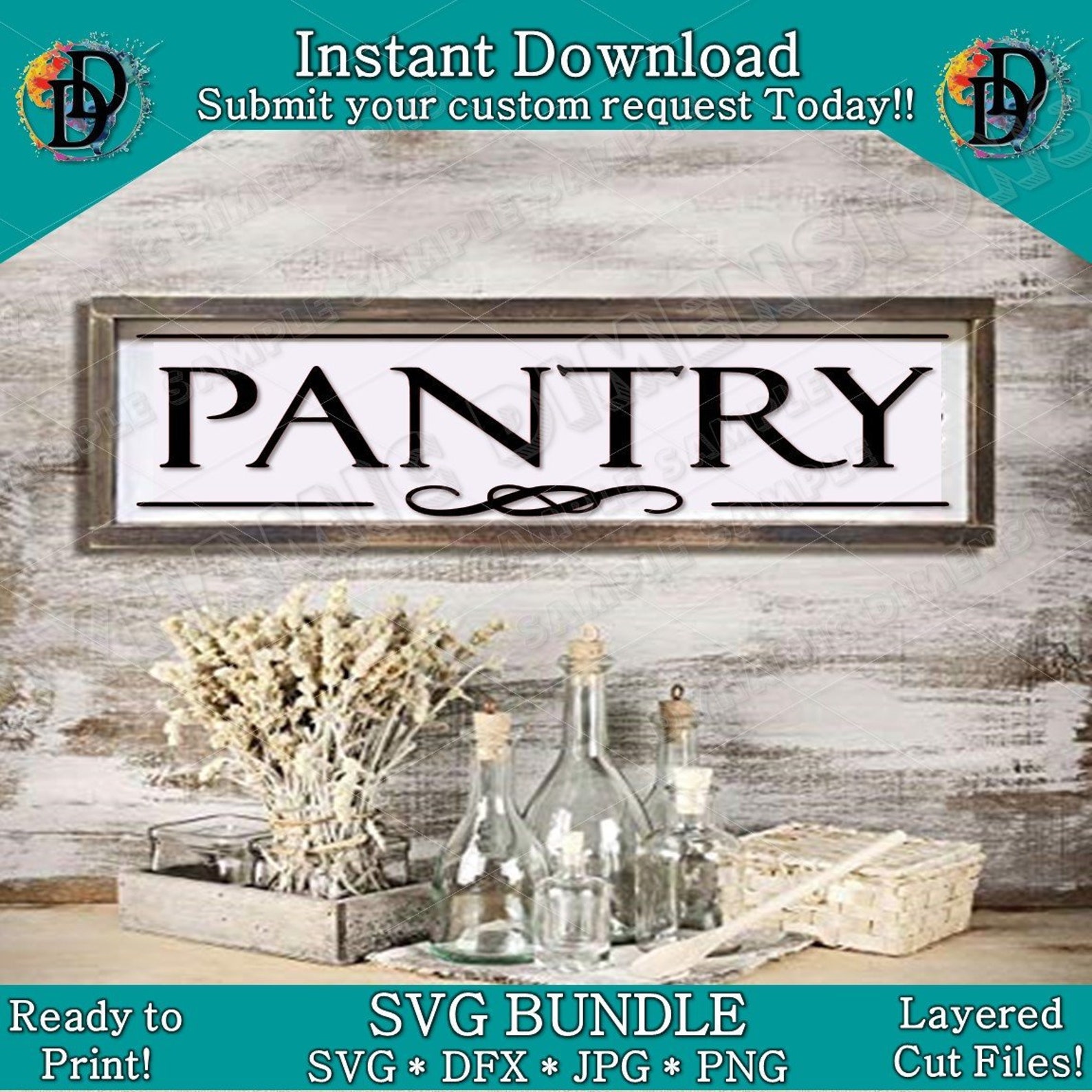 Pantry Sign SVG Sign Sticker Decal Wall Art Cut Files | Etsy