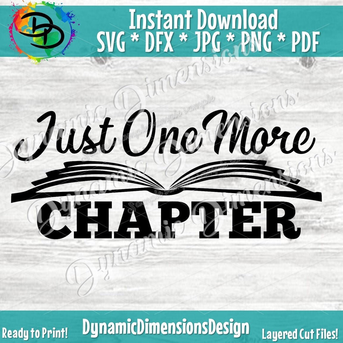Just One More Chapter Svg File Reading Svg Book Lover Svg | Etsy