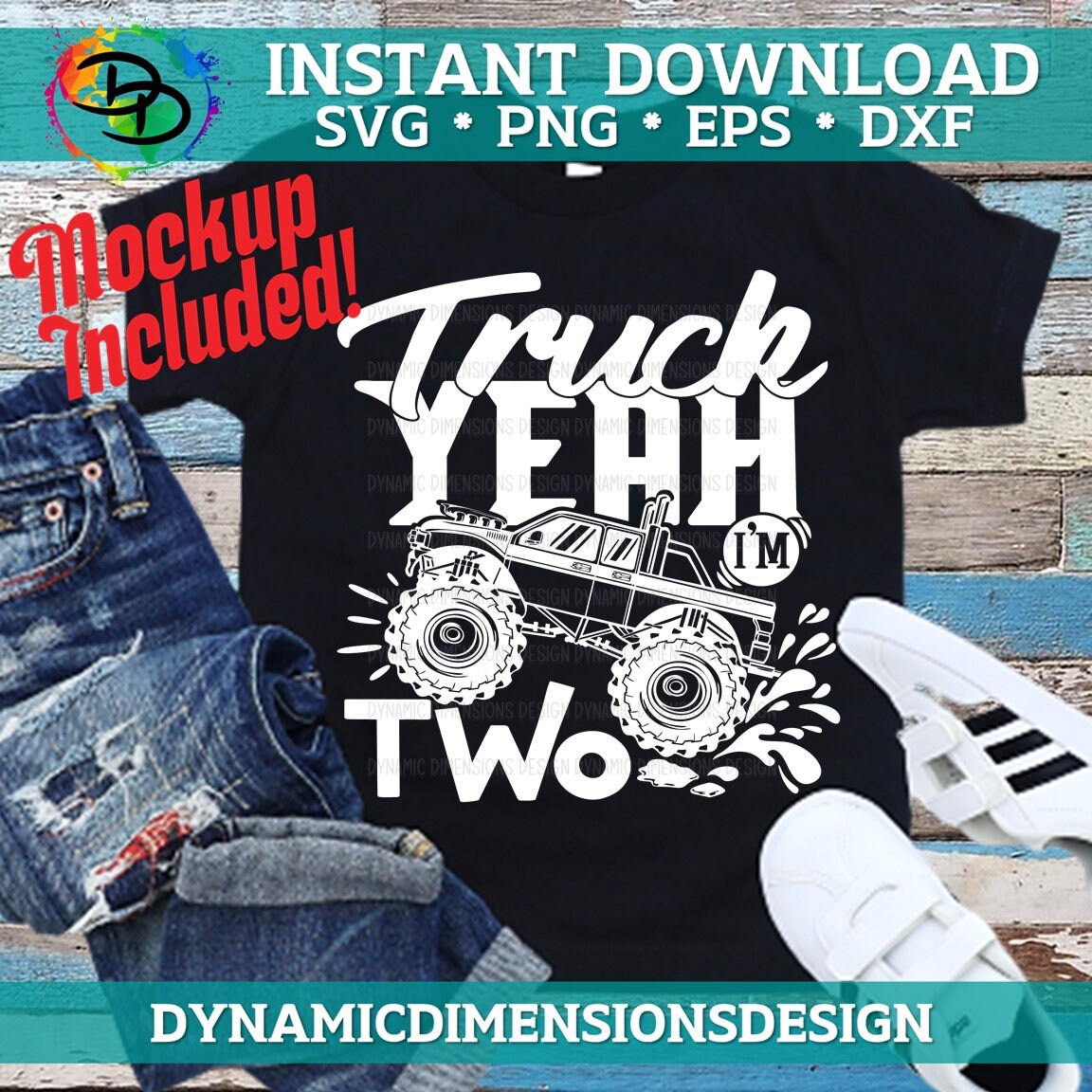 Truck Yeah Svg Birthday Boy Two Year Old Second Birthday - Etsy