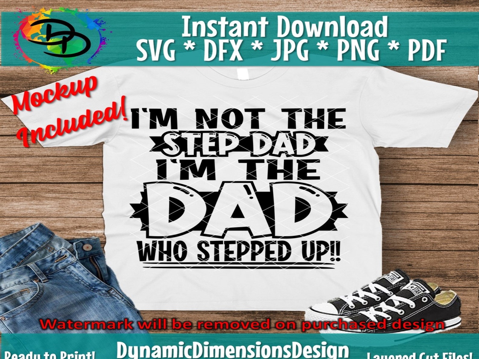 I'm Not the Step Dad Stepped up Svg Dxf Png Files for - Etsy