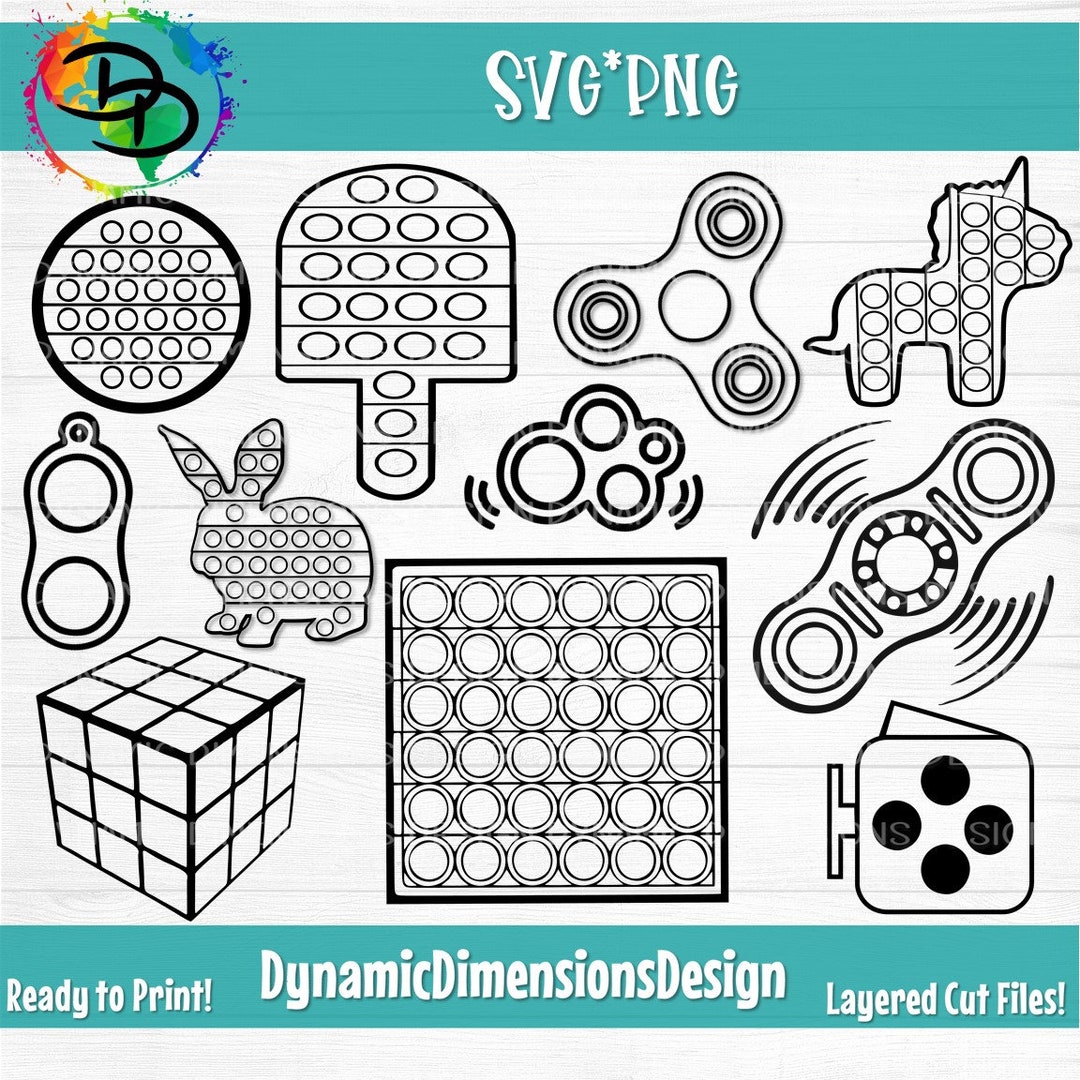 Fidget Clipart Bubble Fidget Pop It Rainbow Child Pop - Etsy