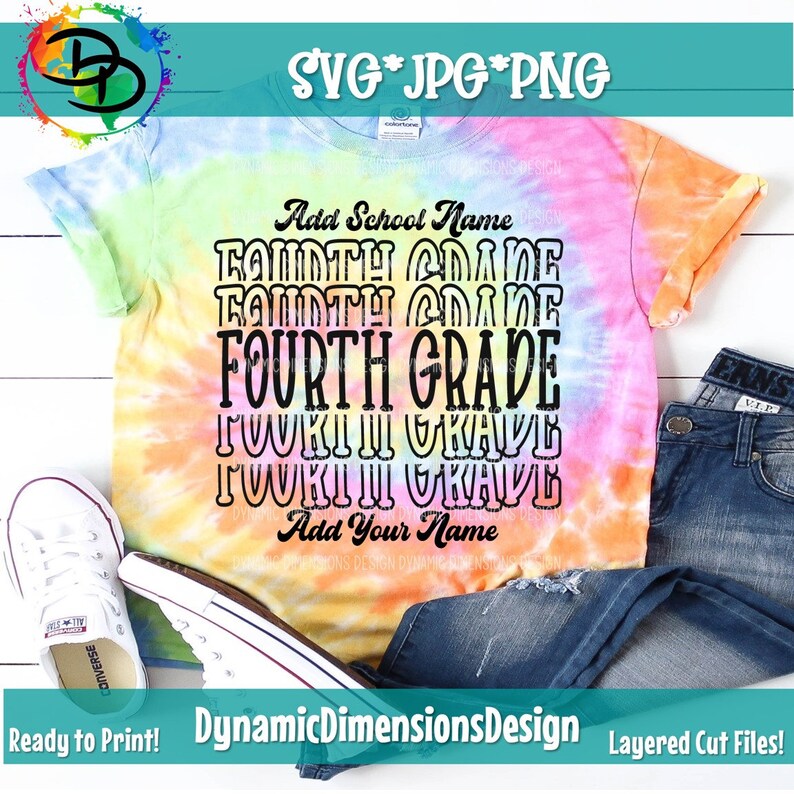 Fourth Grade Echo Fourth Grade Stacked Back to School 4th - Etsy