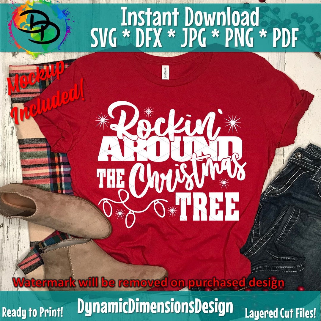 Rocking Around the Christmas Tree, Graphic File for Sublimation ...