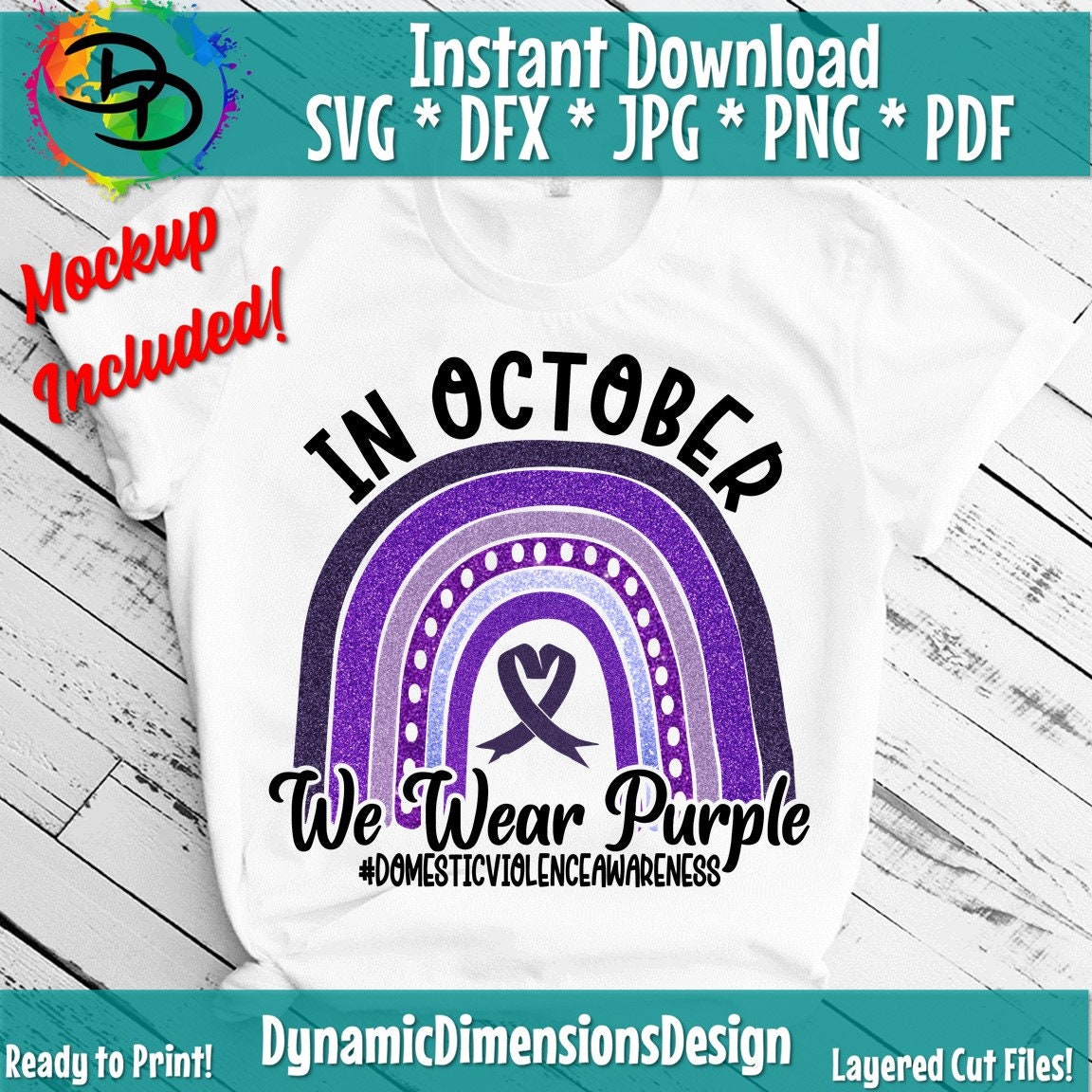 In October We Wear Purple We Wear Purple Png Sublimation - Etsy