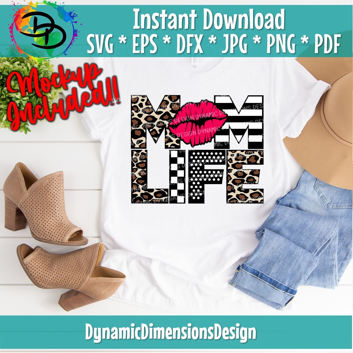 Mom Life Mom Mama Mom Quote Polka Dots Pattern Leopard - Etsy