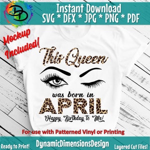 This Queen, April Girl Svg, April Birthday Svg, Lips Svg, Women Born in ...