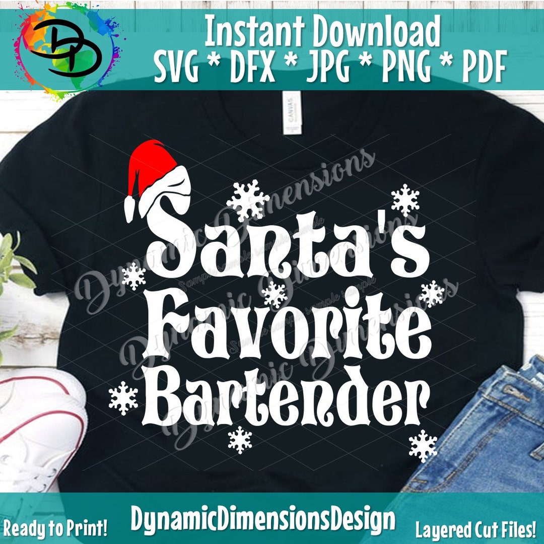 Bartender SVG, JPEG Silhouette Cameo Cricut Christmas Svg Santa Svg ...