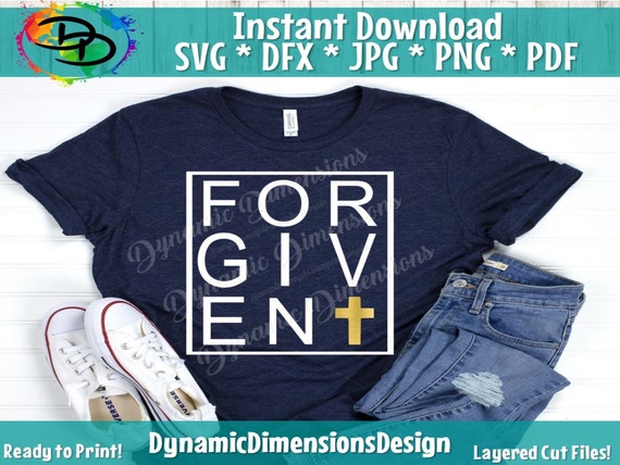 Forgiven SVG Christian Cut File Motivational Bible Verse - Etsy