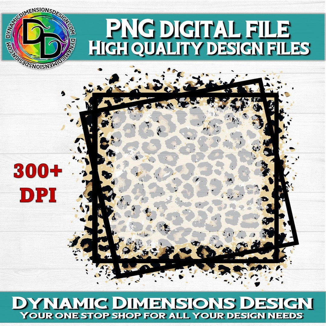 Leopard Print Splatter Frame PNG Sublimation Designs Splash - Etsy