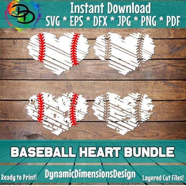 Baseball Heart Svg - Etsy