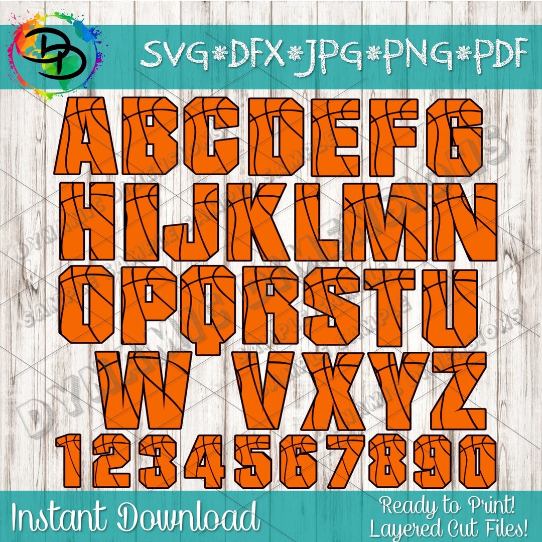 Baloncesto SVG, fuente de baloncesto, alfabeto, letras de baloncesto ...
