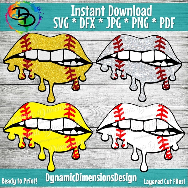 Softball Lips Svg - Etsy