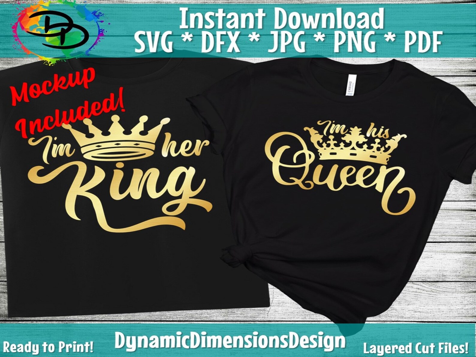 His Queen Her King Svg King and Queen Svg Couple Svg Shirt | Etsy