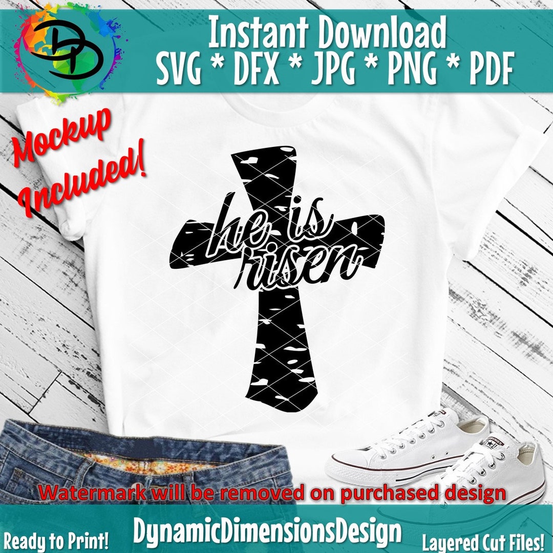 He is Risen Svg Easter Svg Grunge Cross Svg Resurrection - Etsy