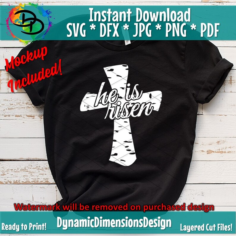 He is risen svg easter svg grunge cross svg resurrection | Etsy