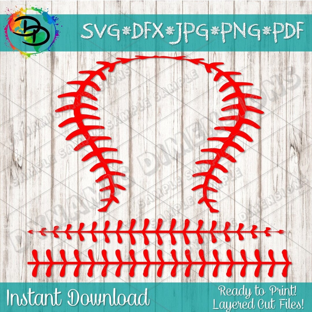 Baseball Laces SVG, Softball Threads, Svg Png Dxf, Baseball Stitches ...