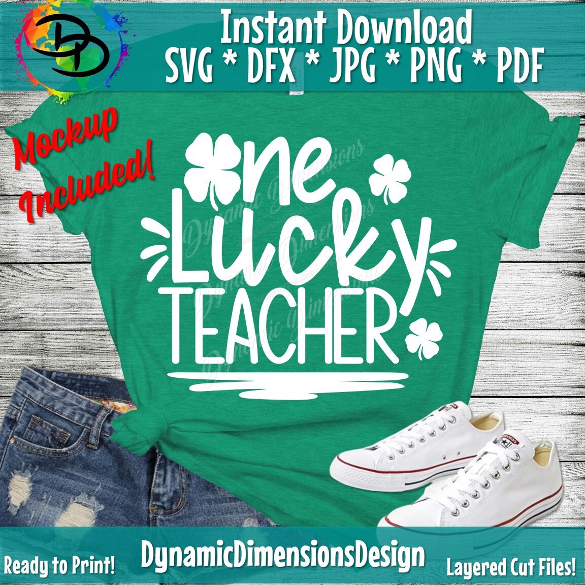 One Lucky Teacher Svg St. Patrick's Day Svg Shamrock | Etsy