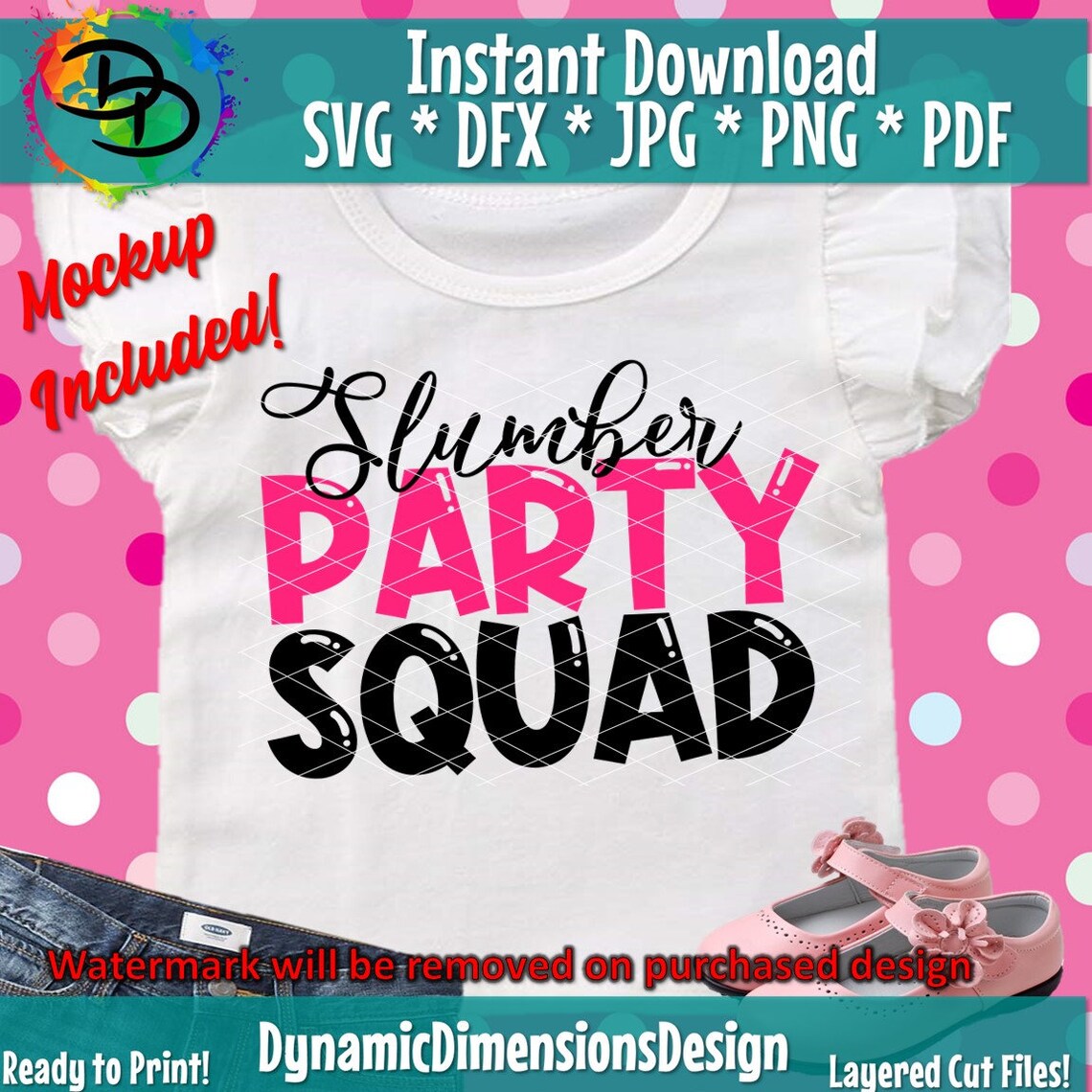 Slumber Party Squad Svg Party Svg Girl Party Svg Slumber | Etsy