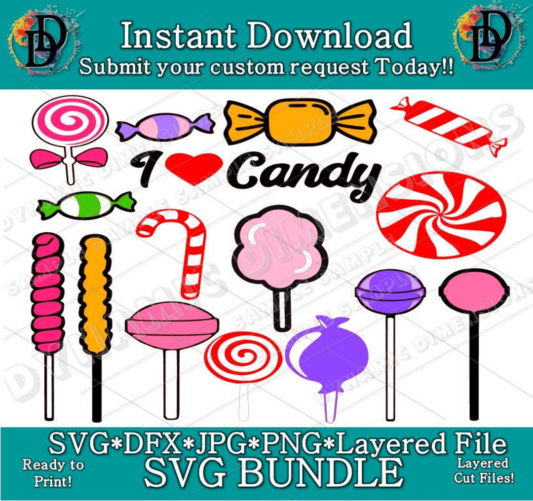 I Love Candy Svg Candy Svg, Candy Clipart, Sweets Svg Files, Candy ...