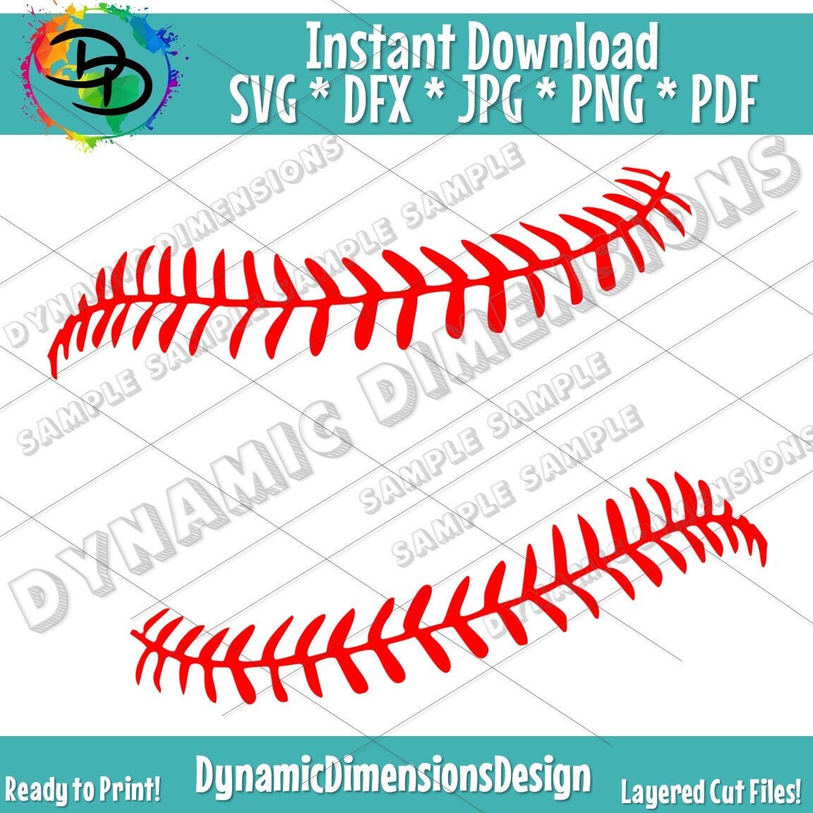 Baseball Laces SVG Softball Threads svg png dxf baseball | Etsy