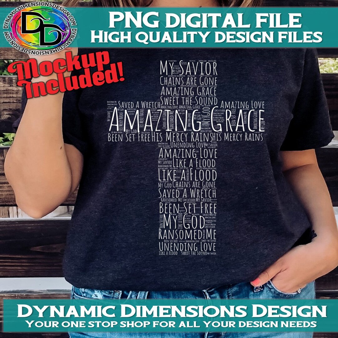 Amazing Grace Png, Cross Png, Cut File, Cross Clipart, Religious Quote ...