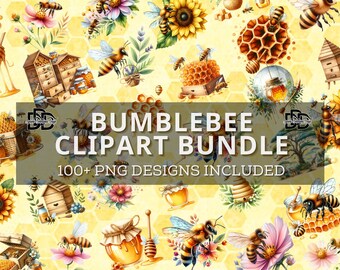 Watercolor Honey Bee Clipart PNG, Spring Garden Bee Clip Art PNG ...