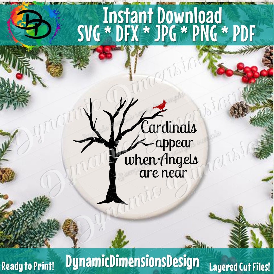 In Memory Svg, Cardinals Appear When Angels Are Near Christmas Memorial ...