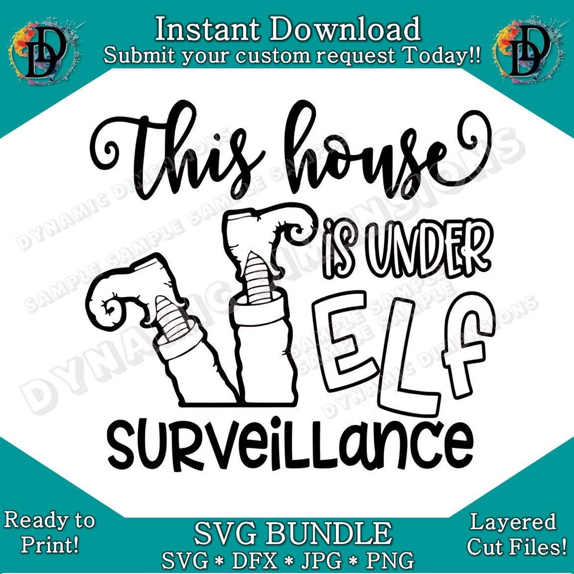 This House is Under Elf Surveillance SVG Christmas SVG Elf | Etsy