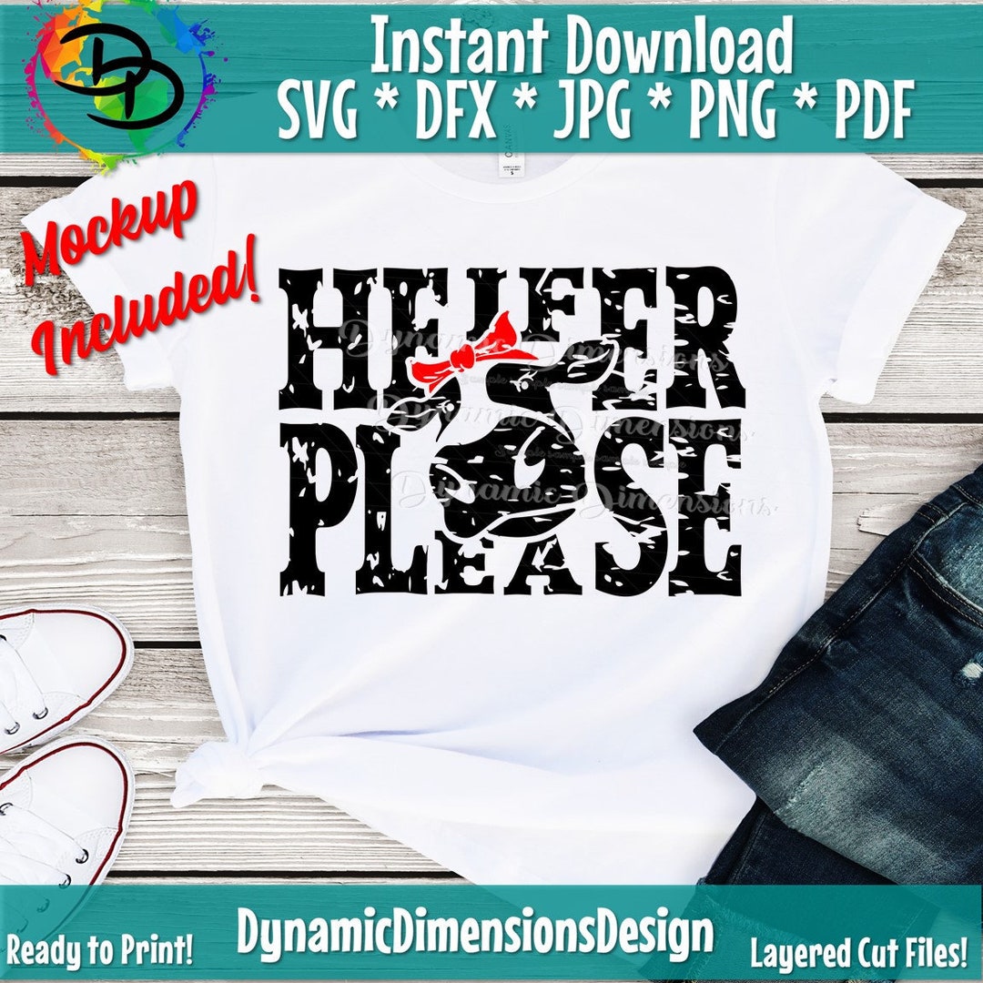Heifer Svg, Cow Svg, Heifer Please Svg, Cow With Bandana, Bandana ...