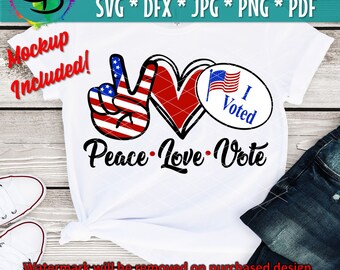Peace Love Vote Svg - Etsy