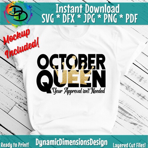 This Queen Was Born in October. Happy Birthday to Me Svg. - Etsy