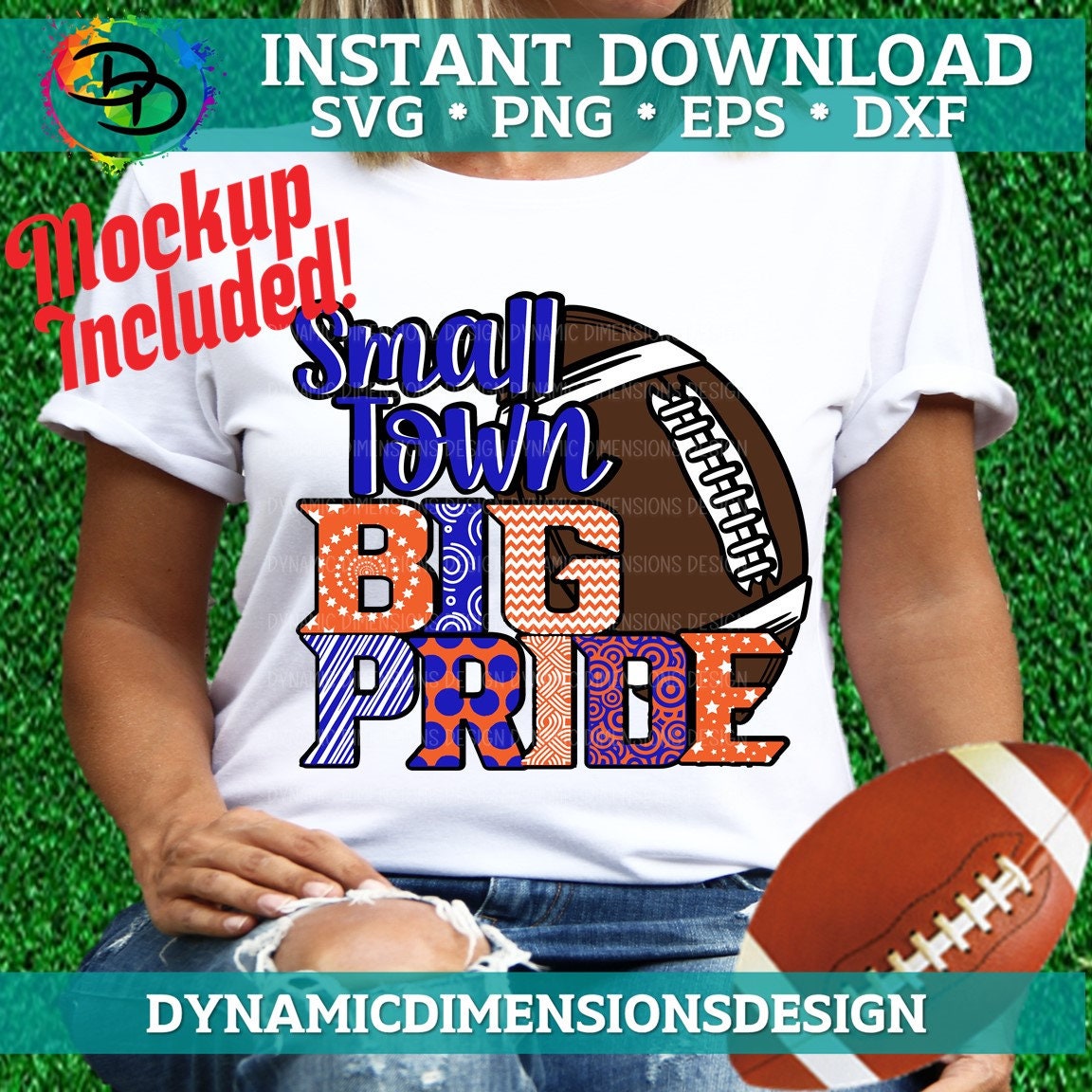 Small Town Big Spirit Football Png Football Team Spirit | Etsy