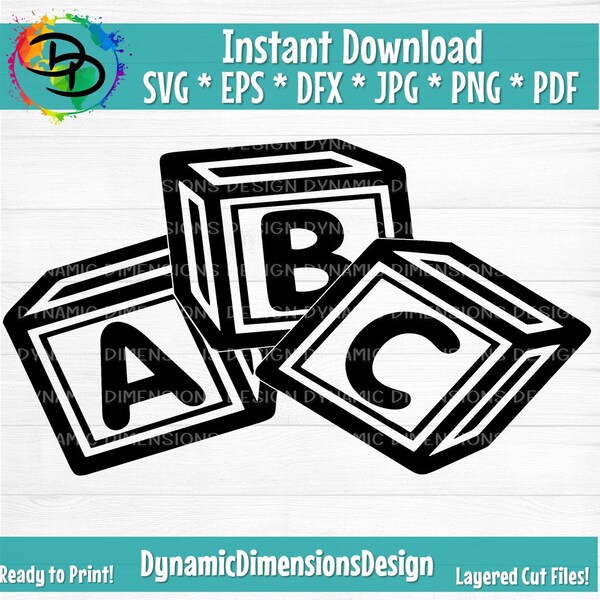 Abc Blocks Svg - Etsy