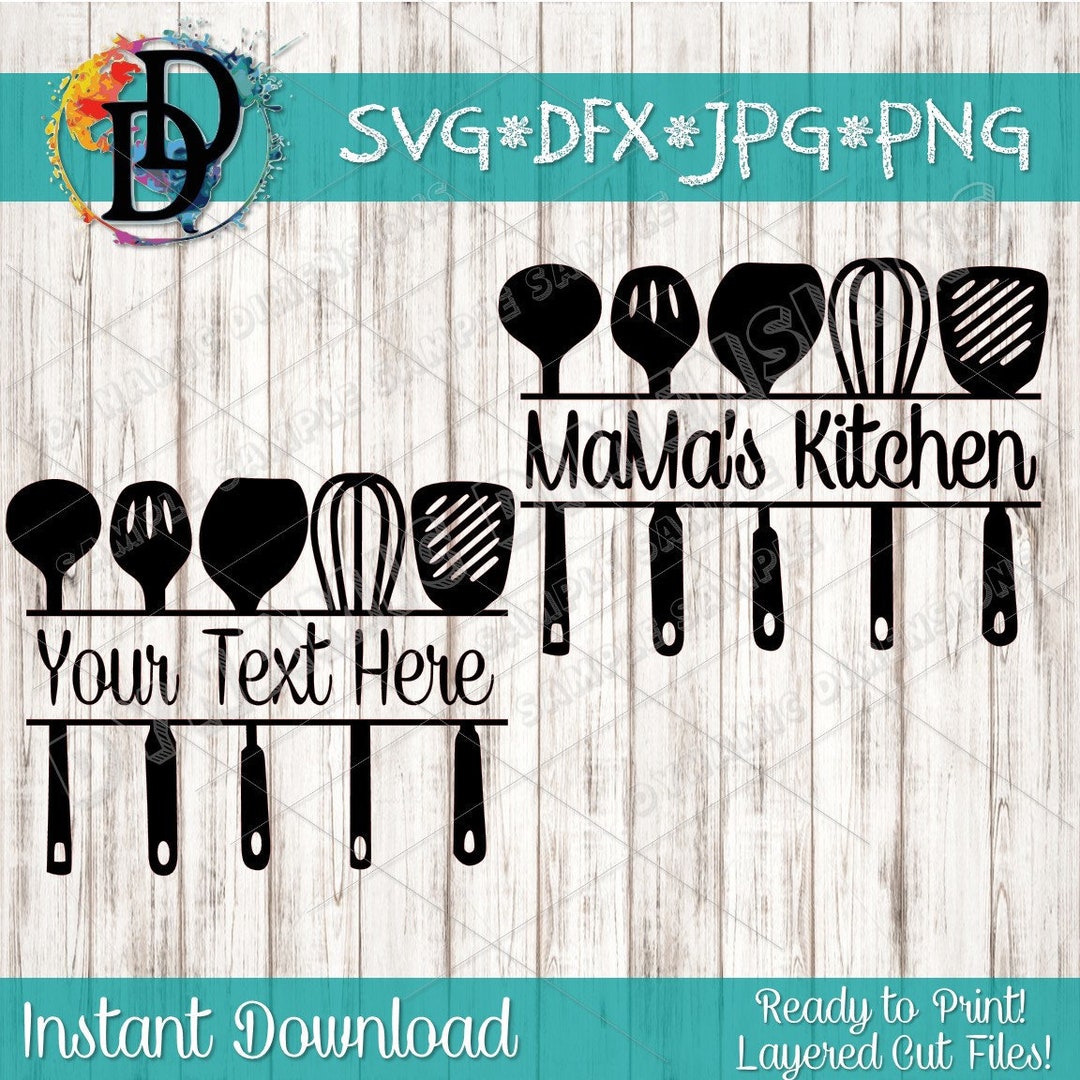 Split Kitchen SVG, Kitchen Monogram Svg, Kitchen SVG, Cuttable Design ...