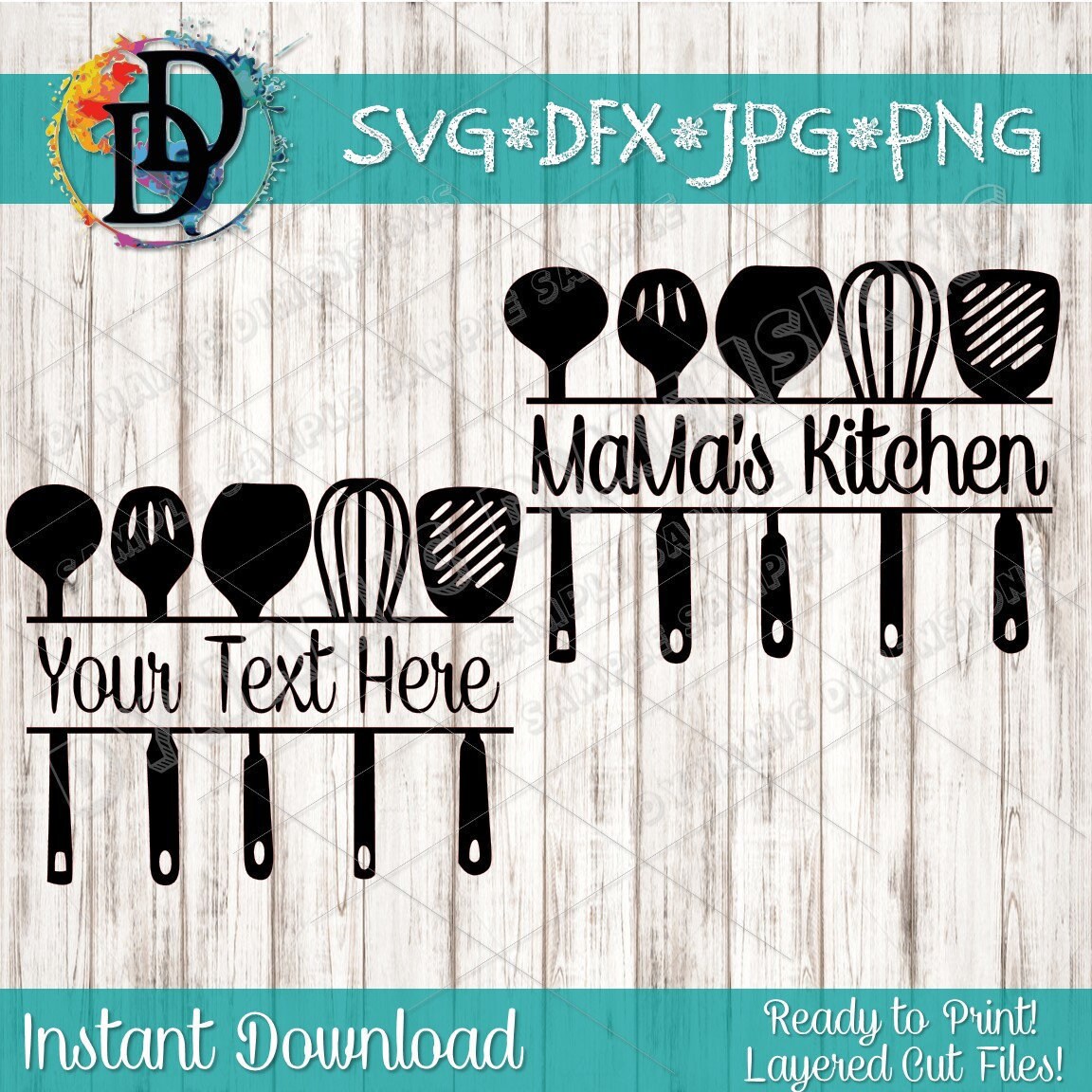 Split Kitchen SVG Kitchen Monogram Svg Kitchen SVG Cuttable - Etsy