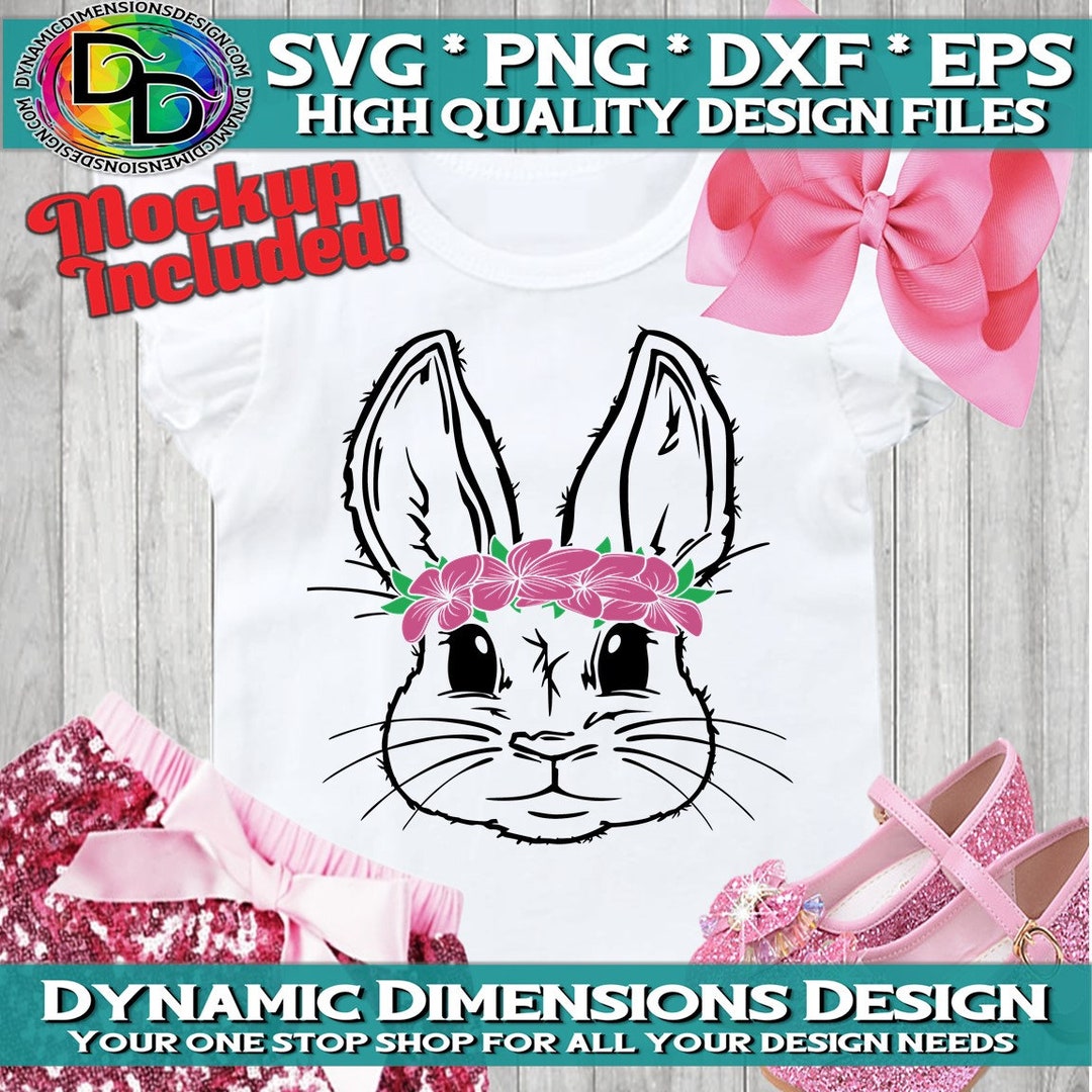 Bunny Flowers, Flowers, Rabbit SVG File, Bunny Cut File, Rabbit With ...