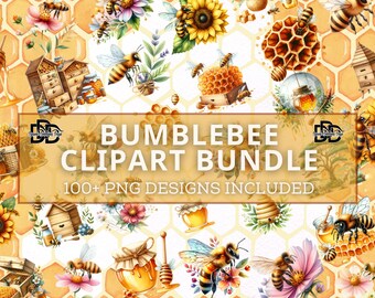 Watercolor Honey Bee Clipart PNG, Spring Garden Bee Clip Art PNG ...