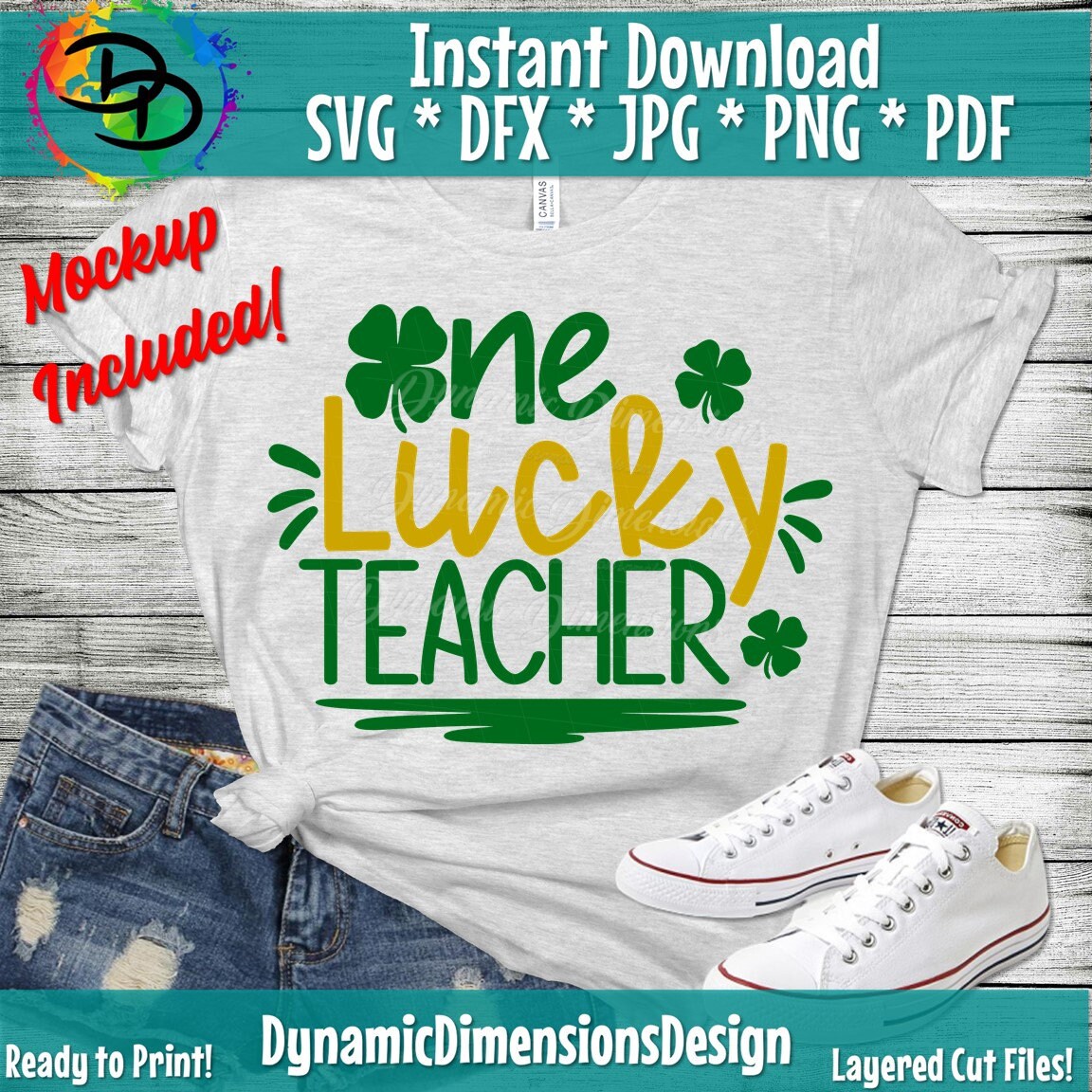 One Lucky Teacher Svg St. Patrick's Day Svg Shamrock | Etsy
