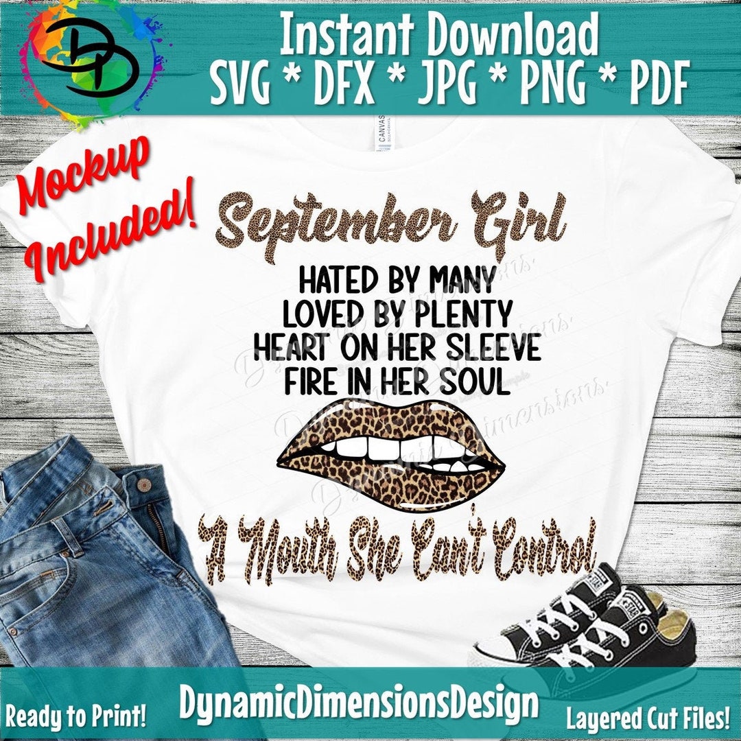 September Girl Svg, September Birthday Bday Svg, Lips Svg, Women Born ...