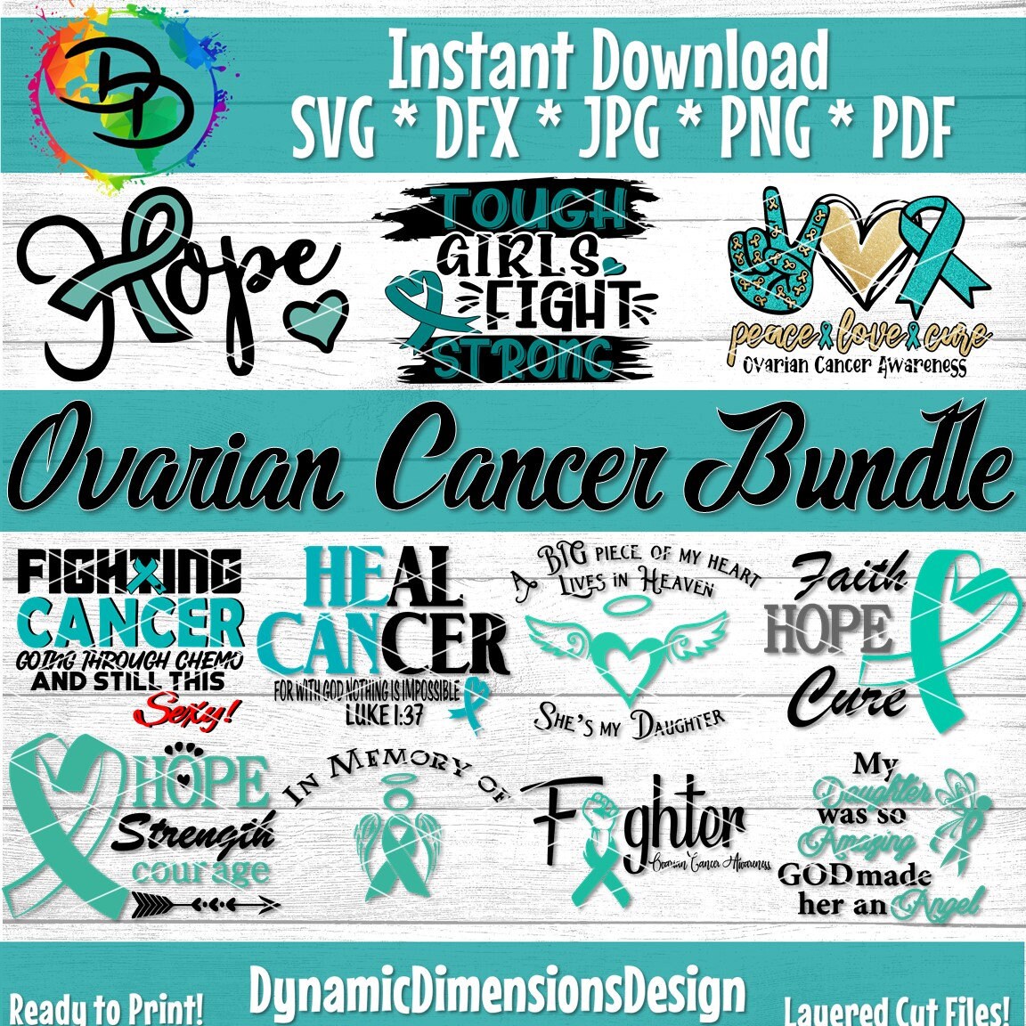 Ovarian Cancer Ribbon Hope